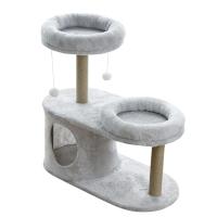 China Upgrade Your Cat's Play Area with Our Gray Cat Tree Tower and Scratching Post for sale