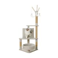 China All-Season Multi Layer Grey Cat Tree Tower with Hanging Feather and Sustainable Design for sale