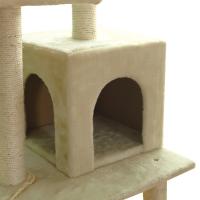 China Kitten Climbing Scratching Post Sisal Rope Cat Tree House with Hammock Pet Toys Furniture for sale