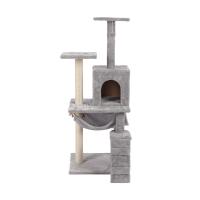 China Kitten Climbing Scratching Post Sisal Rope Cat Tree House with Hammock Pet Toys Furniture for sale