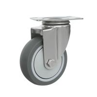 China Industrial Swivel Caster with Brake 3 Inch Orange Casters Wheels 92*64mm Top Plate for sale
