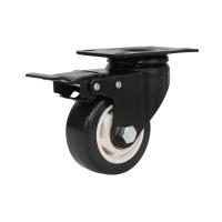 China Industrial Swivel Caster with Brake 3 Inch Orange Casters Wheels 92*64mm Top Plate for sale