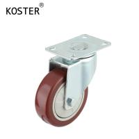 China Single Bearing Red Plastic Caster Diameter 65mm Load 90kg for Furniture Shopping Trolley for sale
