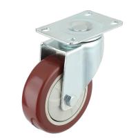 China Single Bearing Red Plastic Caster Diameter 65mm Load 90kg for Furniture Shopping Trolley for sale