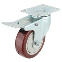 China Single Bearing Red Plastic Caster Diameter 65mm Load 90kg for Furniture Shopping Trolley for sale