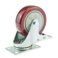 China Single Bearing Red Plastic Caster Diameter 65mm Load 90kg for Furniture Shopping Trolley for sale