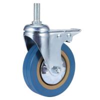 China Blue Plastic Shopping Trolley Industrial Rotating Wheel with 75mm/100mm/125mm Diameter for sale