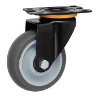 China Industry Trolley Furniture TPR Soft Grey Rubber Plate Swivel Caster Wheels 3 4 5 Inch for sale