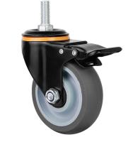 China Industry Trolley Furniture TPR Soft Grey Rubber Plate Swivel Caster Wheels 3 4 5 Inch for sale