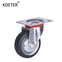 China Customization 3inch 4inch 5inch Black Rubber Furniture Industry Trolley Barrow Castor for sale