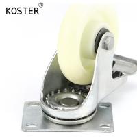 China 100kg Load White Nylon Industry Duty Castor Wheel 3inch 4inch 5inch Ball Bearing for sale
