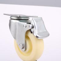 China 100kg Load White Nylon Industry Duty Castor Wheel 3inch 4inch 5inch Ball Bearing for sale