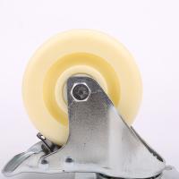 China 100kg Load White Nylon Industry Duty Castor Wheel 3inch 4inch 5inch Ball Bearing for sale