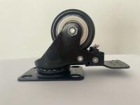China 110kg Load 75mm 3inch 100mm 4inch Black Polyurethane Caster for Industry Wheel Barrow for sale
