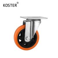 China 32mm Orange PVC PU Industrial Caster Swivel Castor Customized Request 2.5inch to 5inch for sale