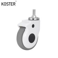 China 4 Inch 5 Inch Rotating Wheel Medical Bed Caster with Threaded Stem and Swivel Locking for sale