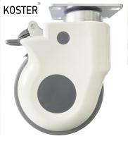China 4 Inch 5 Inch Rotating Wheel Medical Bed Caster with Threaded Stem and Swivel Locking for sale