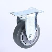 China 75mm 3inch Platform Trolley Furniture TPR Soft Grey Rubber Plate Swivel Caster Wheels for sale