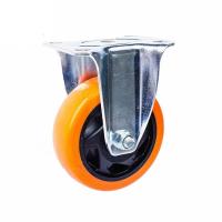 China 130kg Orange PVC/PU Industrial Rotary Trolley Caster Swivel Caster Wheel Customization for sale