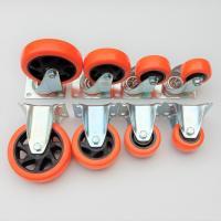 China 130kg Orange PVC/PU Industrial Rotary Trolley Caster Swivel Caster Wheel Customization for sale