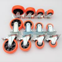 China 130kg Orange PVC/PU Industrial Rotary Trolley Caster Swivel Caster Wheel Customization for sale