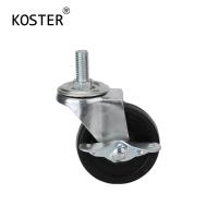 China 5kg Load KSLHD0403 Light Duty Furniture Rubber Black Swivel Caster for sale