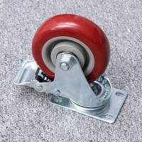 China Polyurethane Trolley Swivel Caster 3inch 4inch 5inch Double Bearing Industrial Caster for sale