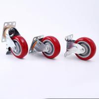 China Polyurethane Trolley Swivel Caster 3inch 4inch 5inch Double Bearing Industrial Caster for sale