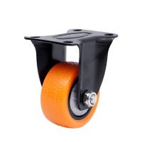 China Industrial Furniture Trolley with Orange Single Bearing Caster Wheel and Plastic Tire Mark for sale