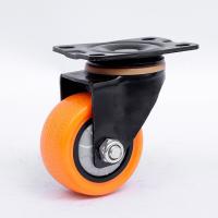 China Industrial Furniture Trolley with Orange Single Bearing Caster Wheel and Plastic Tire Mark for sale