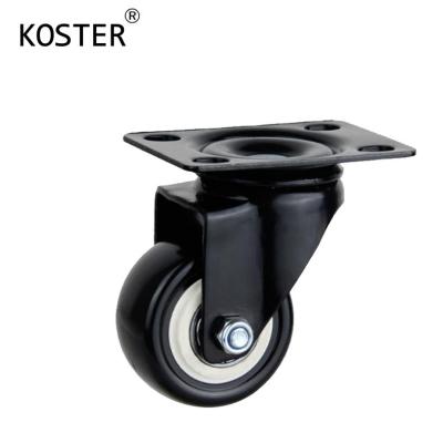 China Industry Wheel Barrow Office Chair Black Polyurethane Castor with Brake 3inch 72mm for sale