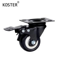 China Industry Wheel Barrow Office Chair Black Polyurethane Castor with Brake 3inch 72mm for sale