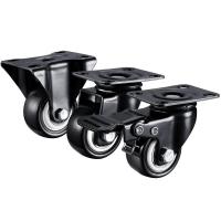 China Industry Wheel Barrow Office Chair Black Polyurethane Castor with Brake 3inch 72mm for sale