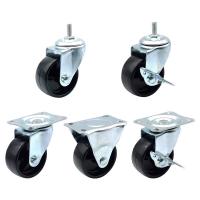 China Hole Distance 29/29/36*15/45*25/55*28/55*28 PP Black Swivel Brake Caster for sale
