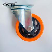 China 2.5inch 100kg PVC PU Industrial Caster Orange Swivel Caster Wheels Customized Request for sale