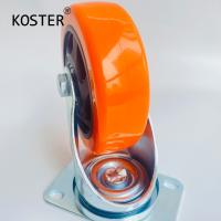 China 2.5inch to 5inch Orange PVC PU Industrial Caster Orange Swivel Castor Wheels Samples for sale