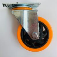 China 2.5inch to 5inch Orange PVC PU Industrial Caster Orange Swivel Castor Wheels Samples for sale