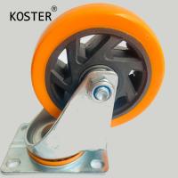 China 2.5inch to 5inch Orange PVC PU Industrial Caster Orange Swivel Castor Wheels Samples for sale