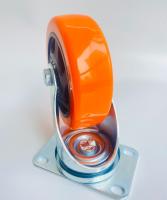 China 2.5inch to 5inch Orange PVC PU Industrial Caster Orange Swivel Castor Wheels Samples for sale