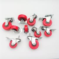 China 3 4 5inch Industry Wheel Barrow Wheels Double Bearing Red Plastic Wheel Caster for Indoor for sale