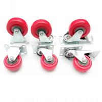 China 3 4 5inch Industry Wheel Barrow Wheels Double Bearing Red Plastic Wheel Caster for Indoor for sale