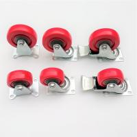 China 3 4 5inch Industry Wheel Barrow Wheels Double Bearing Red Plastic Wheel Caster for Indoor for sale
