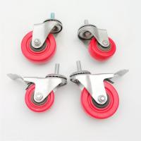China 3 4 5inch Industry Wheel Barrow Wheels Double Bearing Red Plastic Wheel Caster for Indoor for sale
