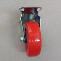 China 3 4 5inch Industry Wheel Barrow Wheels Double Bearing Red Plastic Wheel Caster for Indoor for sale