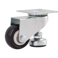 China Zinc Plated 2inch 3inch Polyurethane Wheel Caster with Cups Mechanical Adjustable for sale