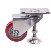 China Zinc Plated 2inch 3inch Polyurethane Wheel Caster with Cups Mechanical Adjustable for sale