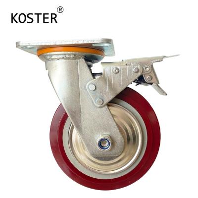 China 4inch 5inch 6inch 8inch Heavy Duty Polyurethane Caster Wheel TPR/ PVC Customization for sale
