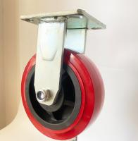 China 400kg Heavy Duty Red PU Caster Wheel for Easy Maneuvering and Durable Construction for sale
