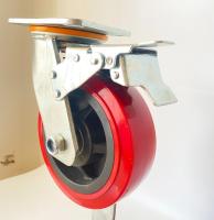 China 400kg Heavy Duty Red PU Caster Wheel for Easy Maneuvering and Durable Construction for sale
