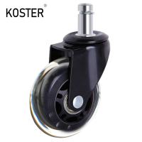 China 103mm Installation Height Black PU Transparent Casters for Long Lasting Office Chair for sale